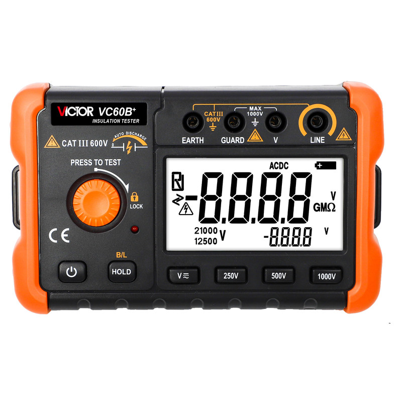 VICTOR VC60B+ Digital Insulation Resistance Tester High-definition LCD ...