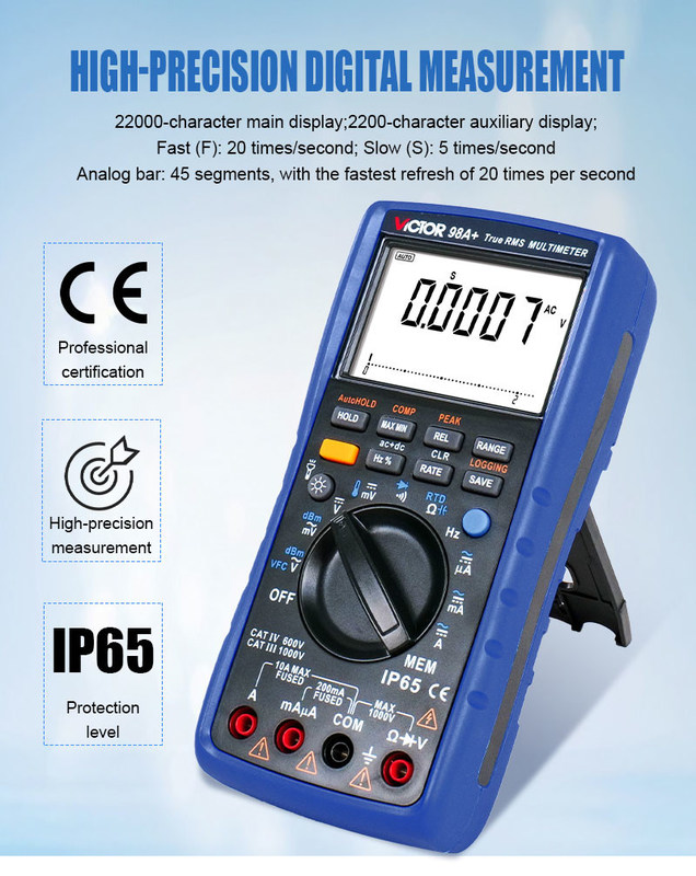VICTOR 98A+ VICTOR Digital Multimeter 22000 counts display auto range ...