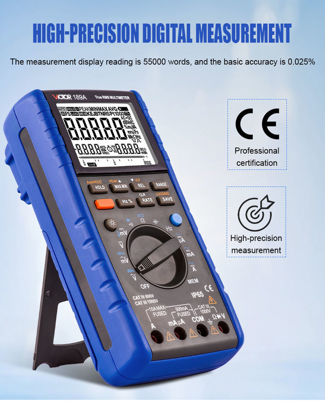 VICTOR189A 0.025% Accuracy 55000 Counts VICTOR Digital Multimeter 1000V ...