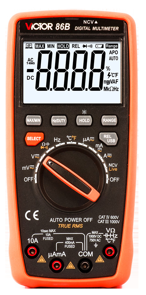 VICTOR 86B 3999 Counts Auto Ranging Digital Multimeter With Usb Output ...
