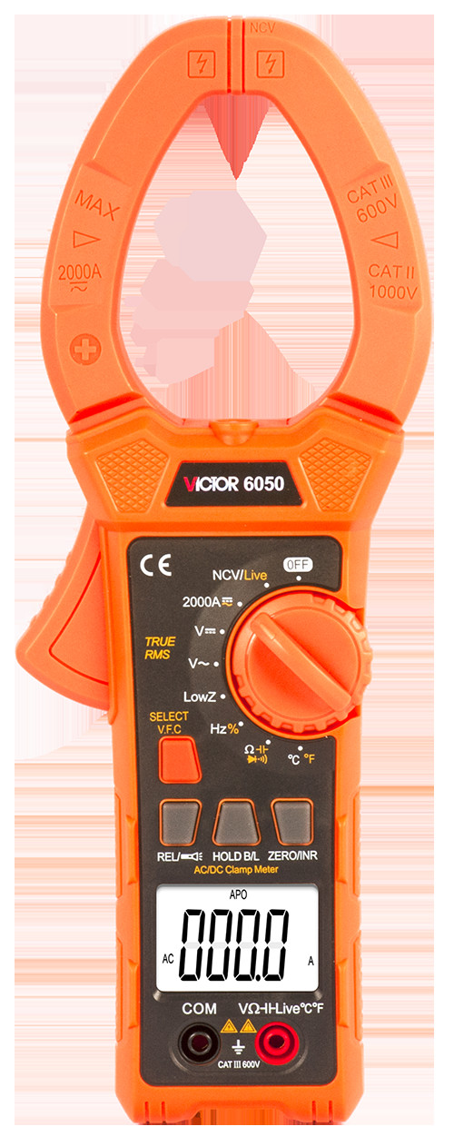 VICTOR New 6050 clamp meter AC DC 2000A with temperature digital clamp ...