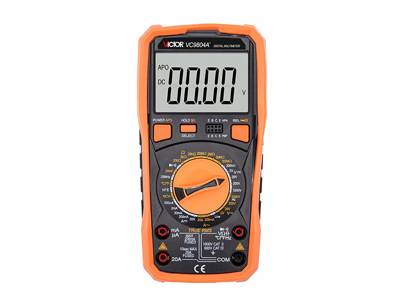 20MHz 20mF Manual Ranging Digital Multimeter Victor Vc9804a+