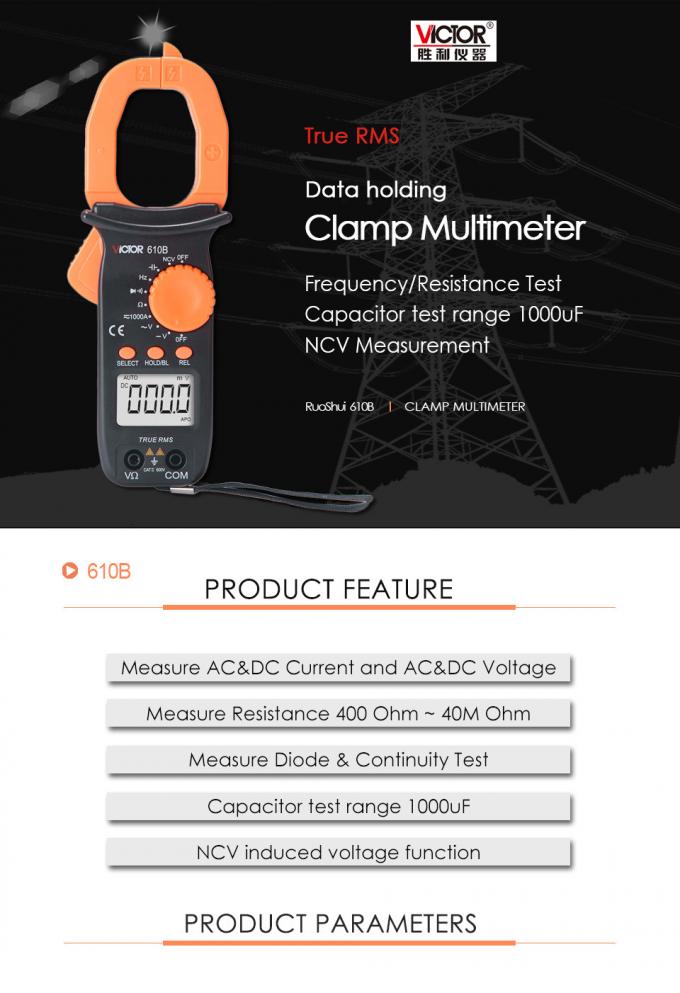 Small Ammeter Digital Clamp Multimeter