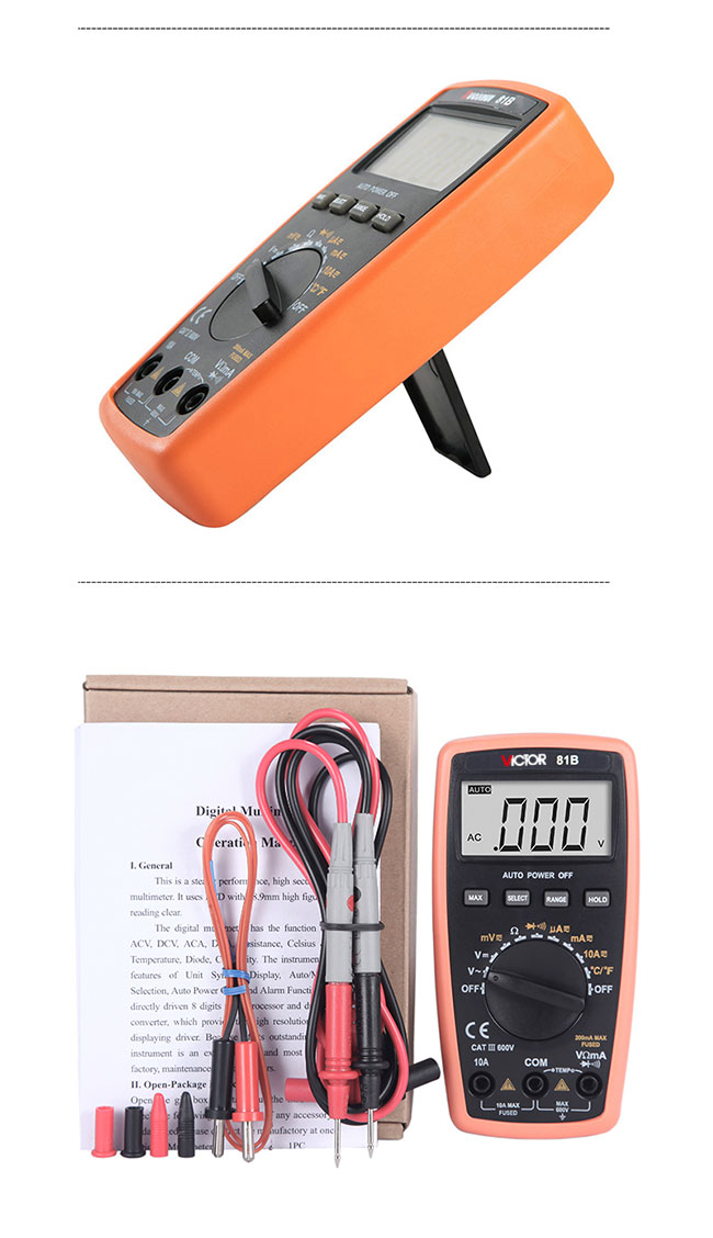 Small Type VICTOR Digital Multimeter Resistance Capacitance Frequency ...