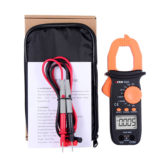 600V 20MΩ True RMS Clamp Multimeter 2000 Counts Digital Clamp Tester