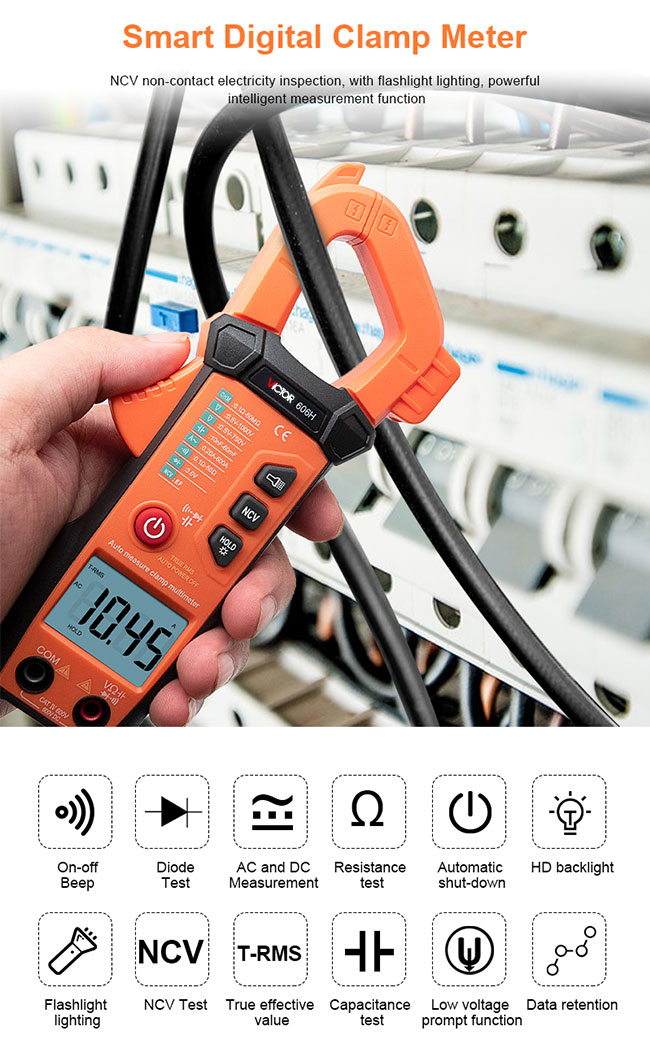 1000V Digital Clamp Multimeter 6000 Counts