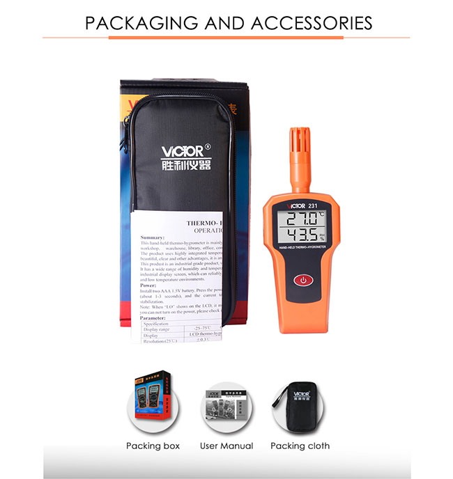 VICTOR 231 Multifunction Environment Meters Digital Thermo Hygrometer