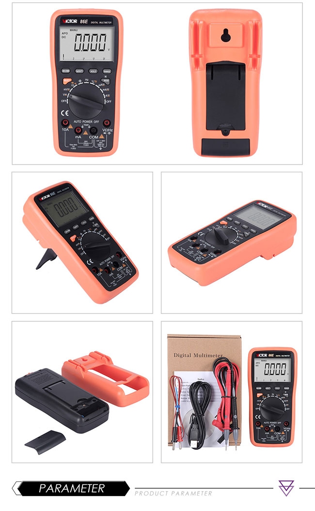 22000 Counts Digital Auto Range Multimeter LCD Display VICTOR 86E