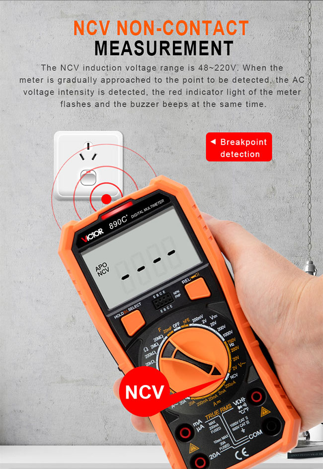 Mini VICTOR Digital Multimeter VC890C+ Manual range multimeter 1999 LCD ...