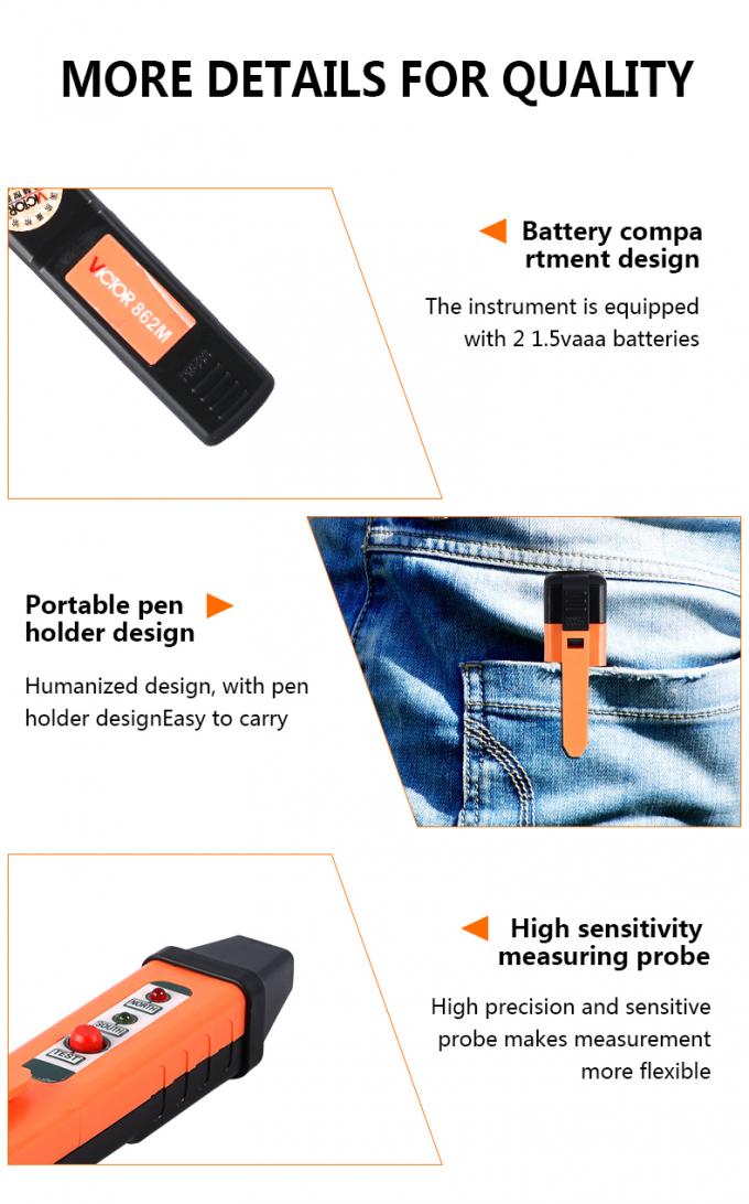 1.5V AAA N S Polar Identification Pen 50Gs Magnet Pole Sensitivity Detector