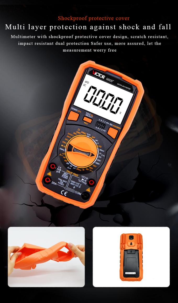 VC9808+ VICTOR Digital Multimeter 2000uF Capacimeter 10MHz Frequency