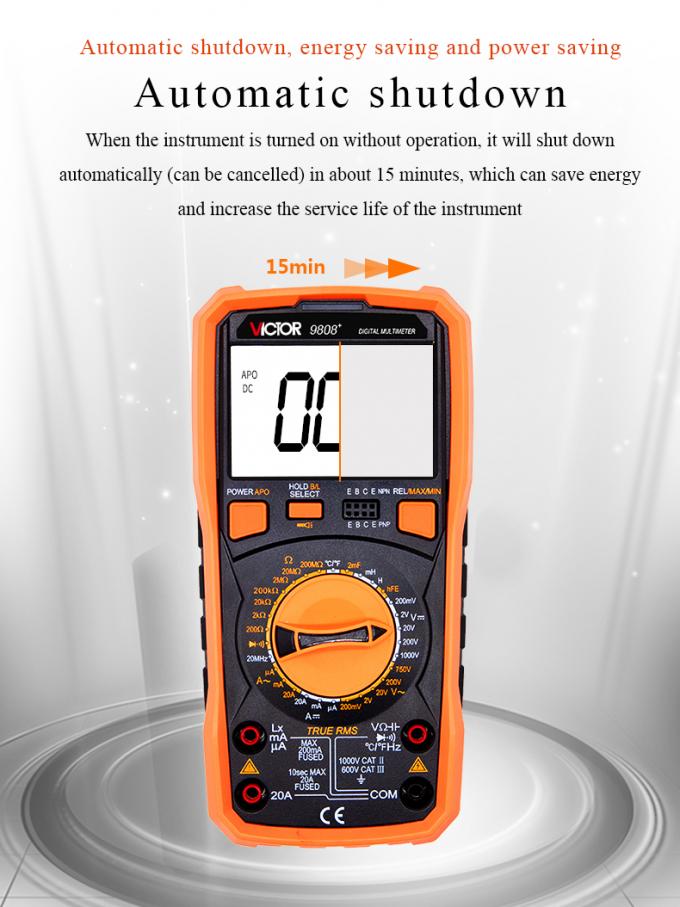 VC9808+ VICTOR Digital Multimeter 2000uF Capacimeter 10MHz Frequency