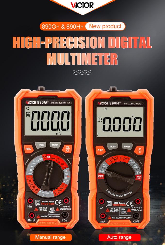 6000 Counts VICTOR 890G+ Manual Ranging Digital Multimeter EN61010-1 ...