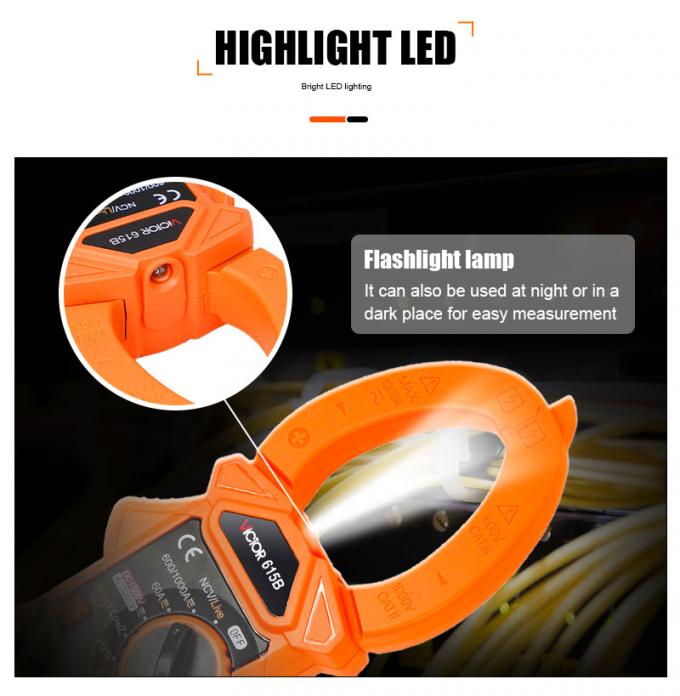 VICTOR 615B DC 1500V 1000A True RMS AC DC Digital Clamp Multimeter with ...