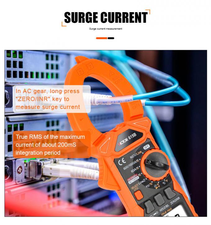 VICTOR 615B DC 1500V 1000A True RMS AC DC Digital Clamp Multimeter with ...