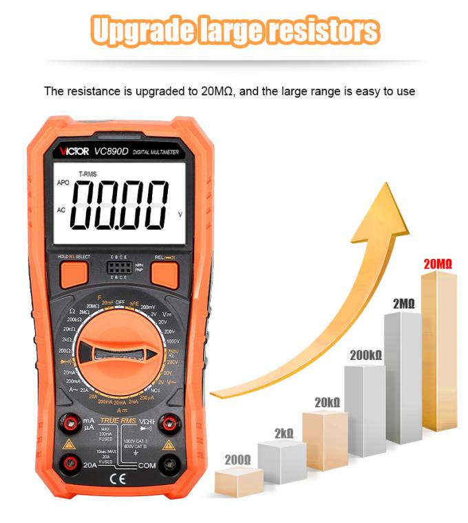 1000V 20 Amp Digital Multimeter Resistance Measurement Victor VC890D ...