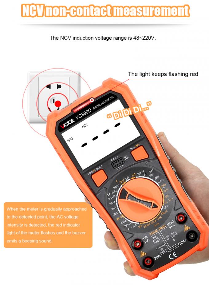 1000V 20 Amp Digital Multimeter Resistance Measurement Victor VC890D ...