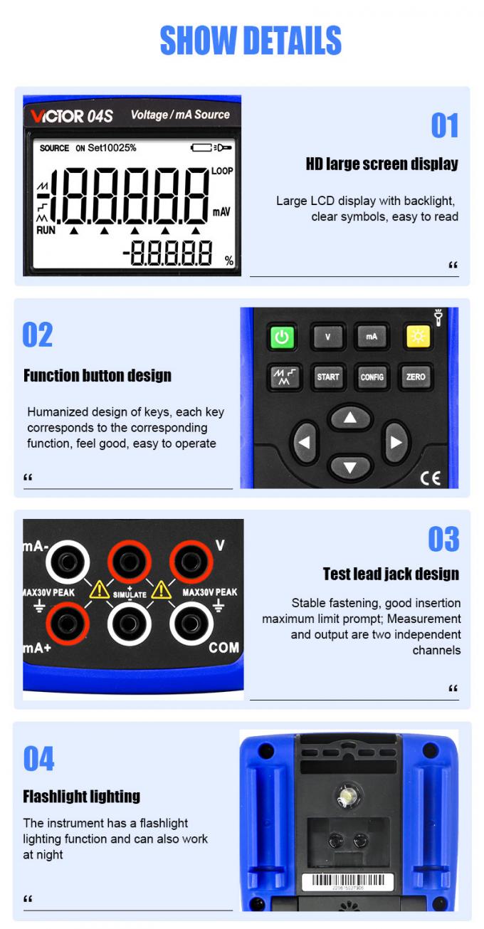 VICTOR 04S Voltage/mA Source calibrator tester Temperature calibrator ...