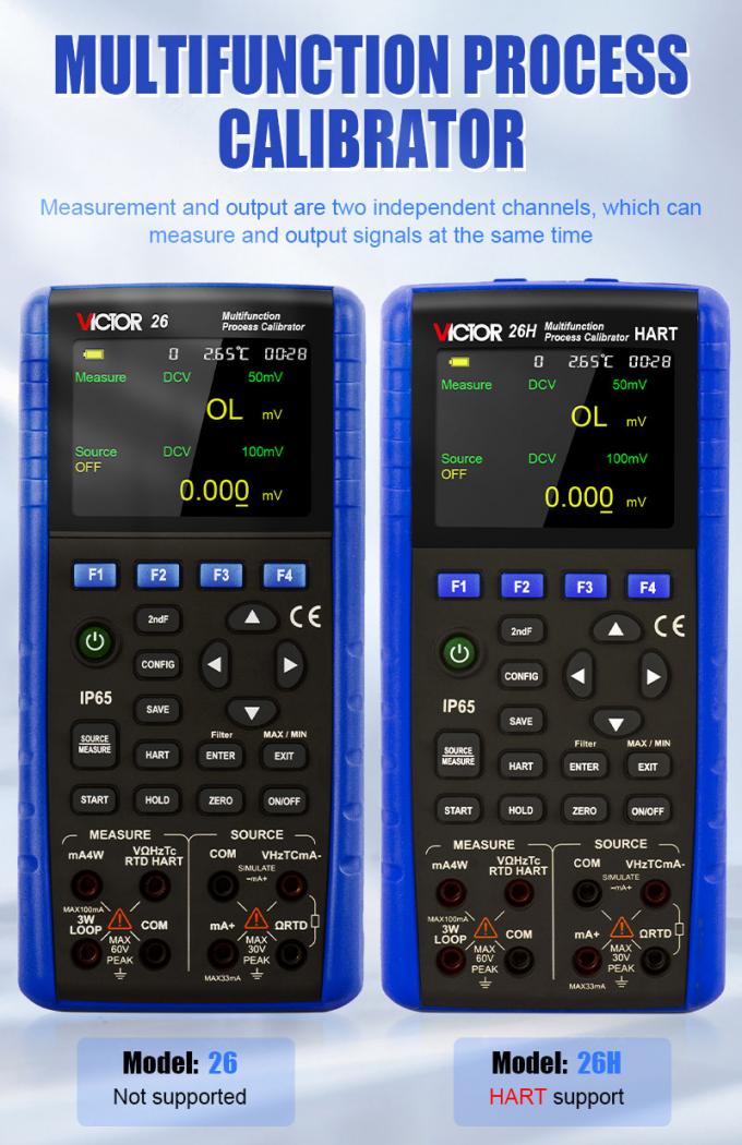 VICTOR 26 Multifunction Process Calibrator Signal Generator With Accuracy Of 0.01% 5 Digits ...
